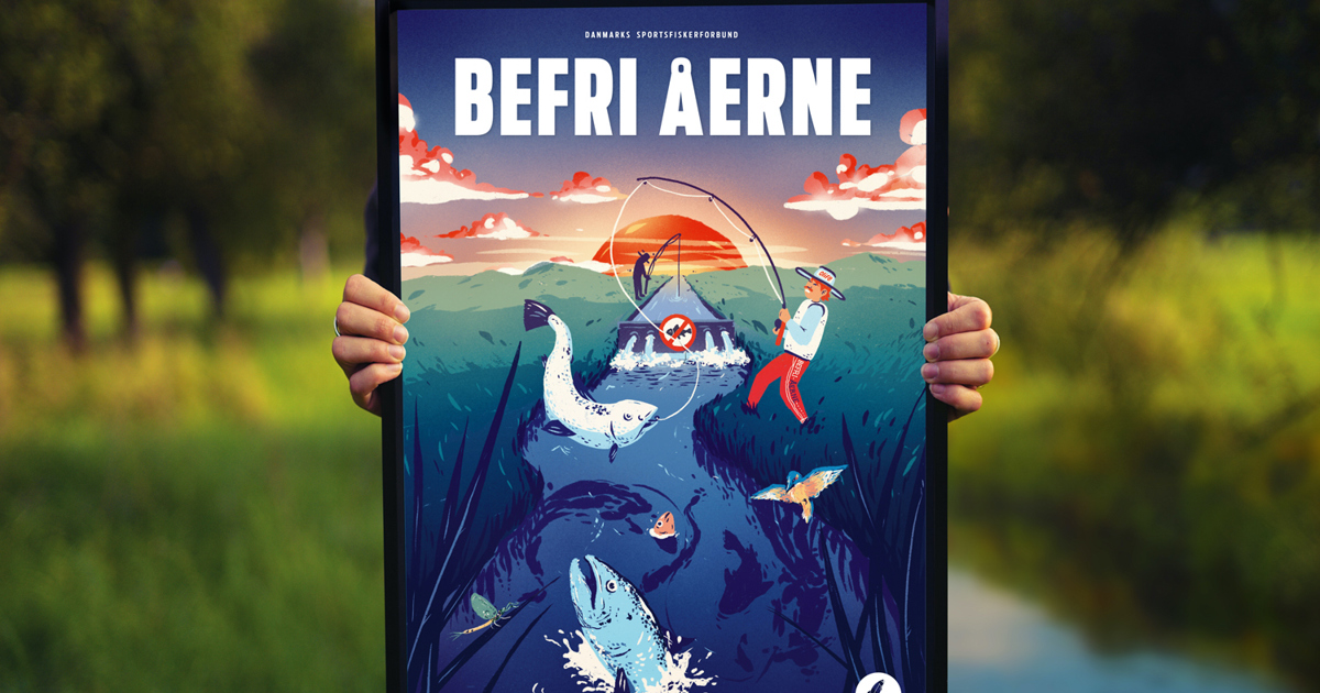 Køb plakaten ”Befri åerne” og støt kampen mod spærringer i vandløb